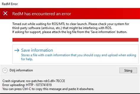 Startup Crash Error RedM Client Support Cfx Re Community