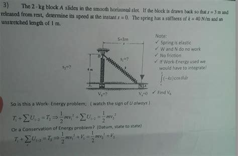 solved the 2 kg block a slides in the smooth horizontal