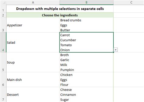 how to create multi select drop down list in excel
