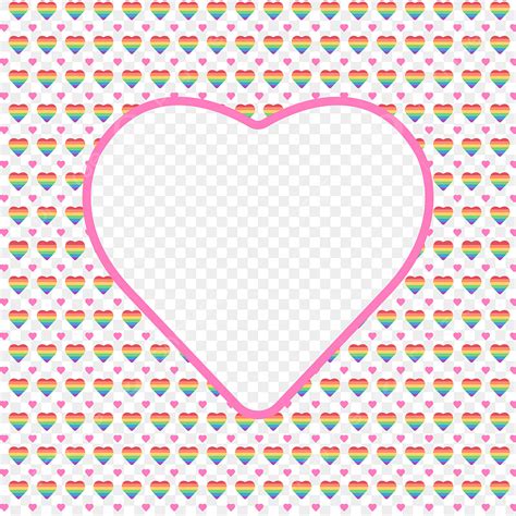 귀여운 무지개 하트 배경 Lgbt 자부심 날 하트 프레임 디자인 상 노랑 빨간 Png 일러스트 및 벡터 에 대한 무료