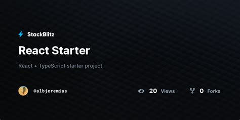 React Starter Stackblitz