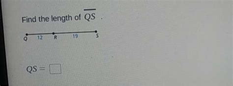 Solved Find The Length Of Qs Qs 0