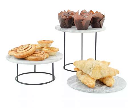 Round Riser Set Metal And Marble