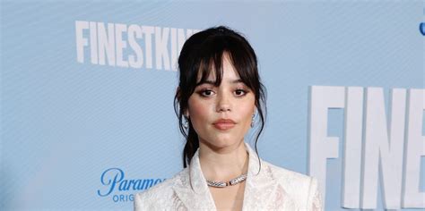 Jenna Ortega Nails Winter Whites In See Through Lace Blazer Dress