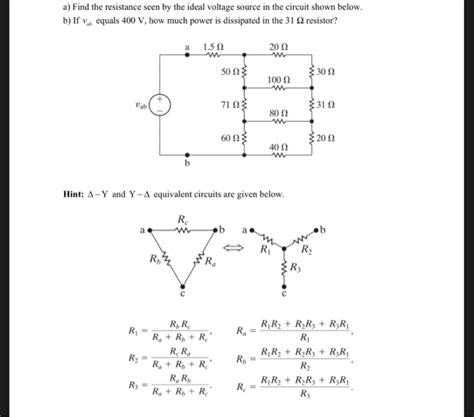 Solved A Find The Resistance Seen By The Ideal Voltage Chegg Com