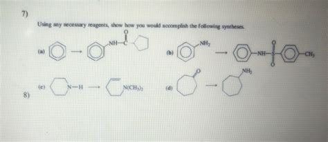 Solved Using Any Necessary Reagents Show How You Would Chegg Com