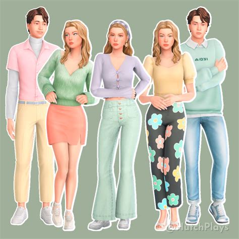 I Made Some No Cc Pastel Outfits Rthesims