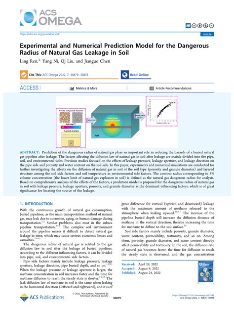 PDF Experimental And Numerical Prediction Model For The Dangerous Radius Of Natural Gas