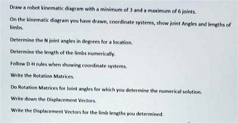 Solved Robot Kinematics And Dynamics Diagrams Draw A Robot Kinematic