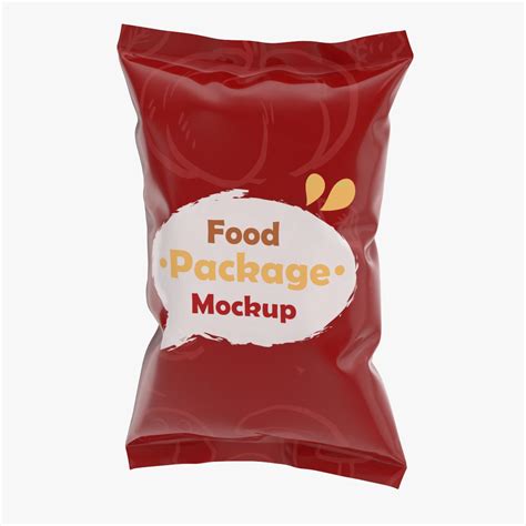 Mockup Food Package Red 3d Model 29 3ds Blend C4d Fbx Max Ma