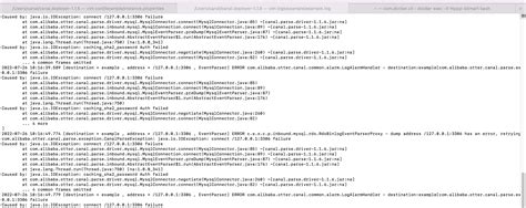 canal启动失败 查看logs example example log日志报错 Issue alibaba canal GitHub