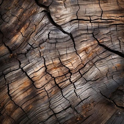Premium Photo Cracked Weathered Wood Grain Texture