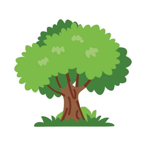 AI Generated Small Tree With Green Leaves Flat Vector Illustration Tree Vector Vector