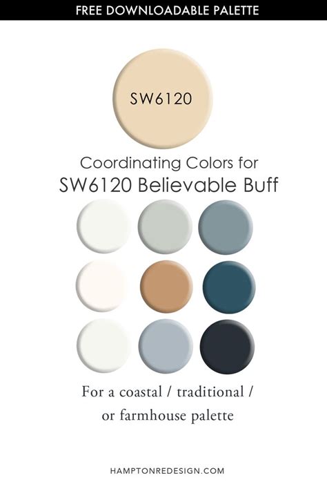 Sw6120 Believable Buff Coordinating Colors House Color Palettes