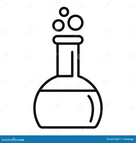 Chemical Flask Bubbling Experiment Icon Showing Chemistry Stock