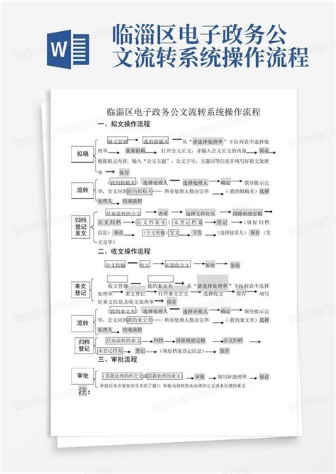 临淄区电子政务公文流转系统操作流程word模板下载编号lkgdzwxz熊猫办公