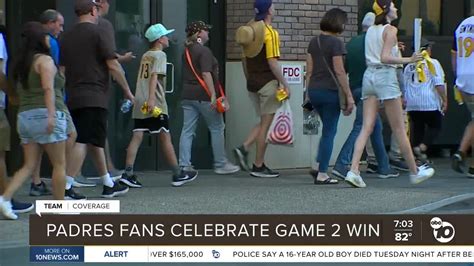 Padres Fans Celebrate Game 2 Win In Nlcs Against Phillies