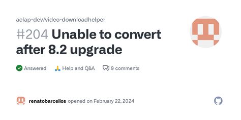 Unable To Convert After 82 Upgrade · Aclap Dev Video Downloadhelper