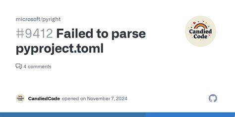 Failed To Parse Pyprojecttoml · Issue 9412 · Microsoftpyright · Github