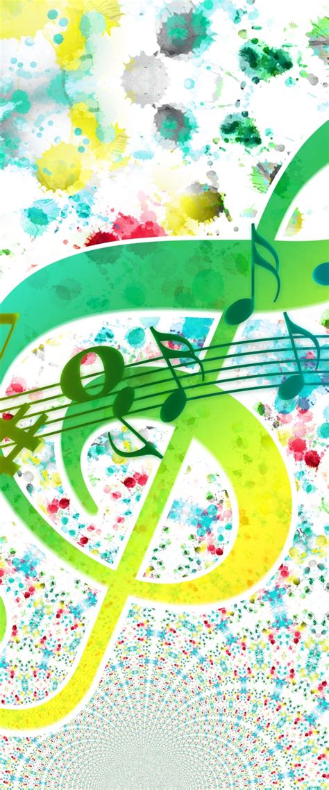 750x1800 Resolution Treble Clef Notes Colorful 750x1800 Resolution Wallpaper Wallpapers Den