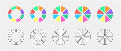 Premium Vector Donut Charts Set Circle Diagrams Divided In 8