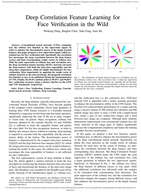 Pdf Deep Correlation Feature Learning For Face Verification In The Wild