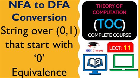 L11 Nfa To Dfa Conversion String Over 01 That Start With ‘0 Equivalence Toc Lectures