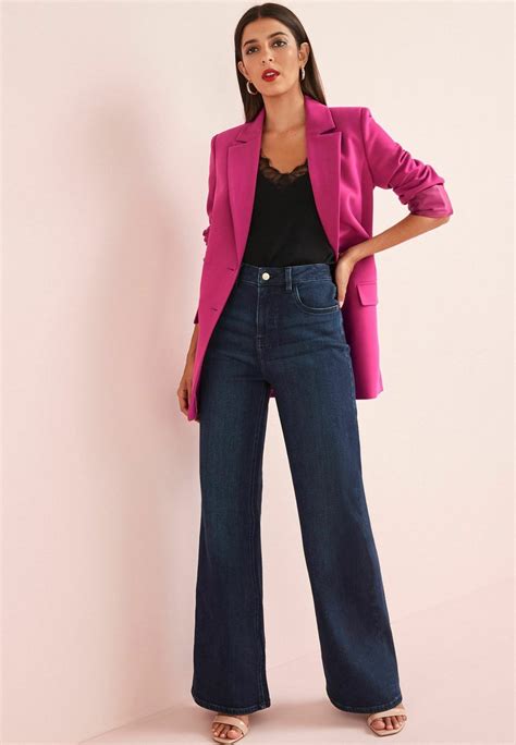 Next Wide Leg Jeans Flared Jeans Blueblauw Zalandobe