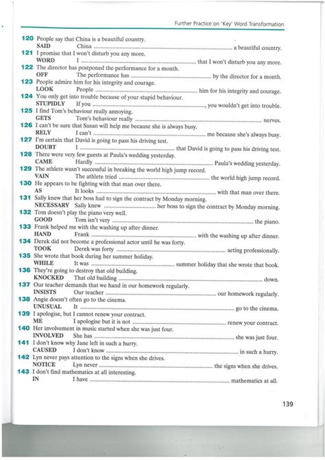 Cae Key Word Transformations PDF