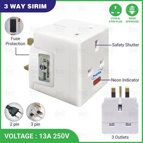 Way Adaptor Adapter Adaport Myhome With Multiple Neon Switch Safety A Extension Plug Socket
