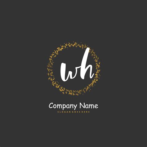 Wh Initial Handwriting And Signature Logo Design With Circle Beautiful