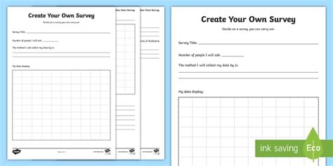 Create Your Own Survey Template Data Handling Twinkl