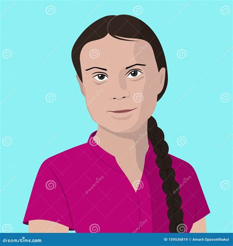 Greta Thunberg Teenage Environmental Activist Vector Illustration CartoonDealer