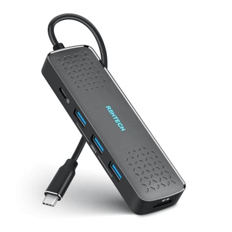 Rshtech 4 Port Powered Usb 30 Usb C Hub Aluminium Usb Splitter Usb 3