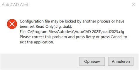 Configuration File May Be Locked By Another Process When Trying To Start Civil 3d After A New