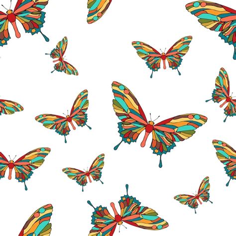 Premium Vector Beautiful Butterfly Seamless Pattern Vector Illustration