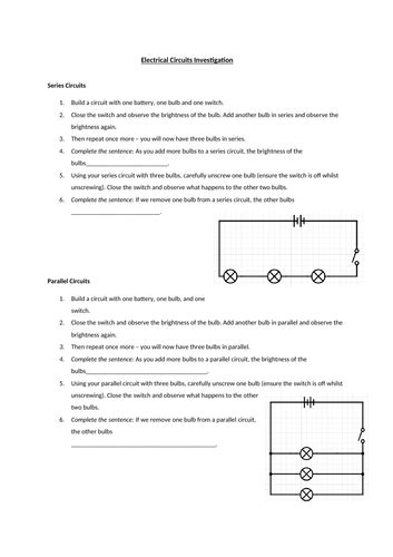 Ks3 Electrical Circuits Series And Parallel Investigation Teaching
