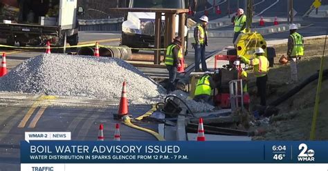 Boil Water Advisory Issued For Parts Of Baltimore County After Water