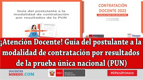 Atención Docente Guía del postulante a la modalidad de contratación