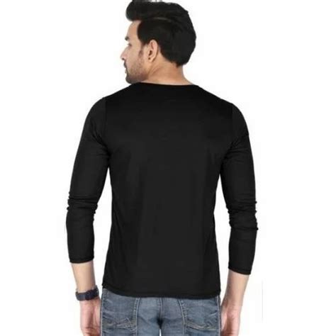 Polyester Plain Full Sleeve T Shirt For Men Round Neck At Rs 125 Piece