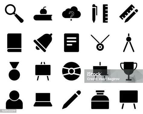 학교 및 교육 아이콘 설정 칠판 간단한 학습 아이콘의 벡터 그림 집합입니다 요소 프리젠 테이션 데모 대학 개체 그룹에 대한 스톡 벡터 아트 및 기타 이미지 Istock