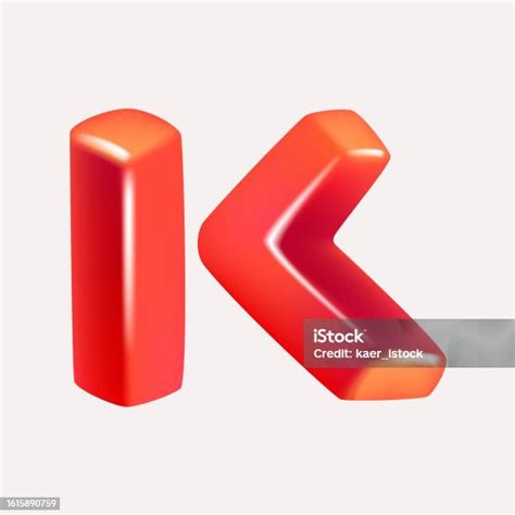 문자 K 로고 3d는 만화 큐빅 스타일로 렌더링됩니다 3차 벡터 그림입니다 불가능한 아이소메트릭 모양 3차원 형태에 대한 스톡 벡터 아트 및 기타 이미지 Istock