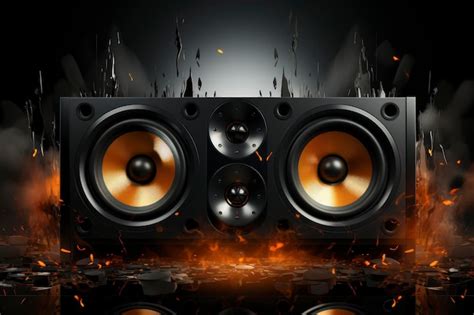 A Dynamic Speaker System With A Dramatic Explosion Effect In The Background Premium Ai