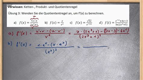Ableiten Quotientenregel Exponentialfunktion ★ Viele Beispiele Youtube