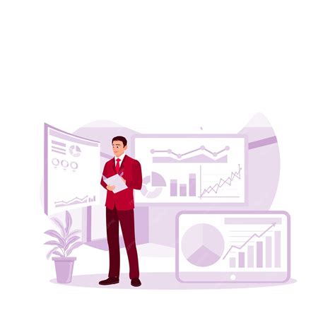 Premium Vector Analysis In Front Of A Computer Screen Showing A