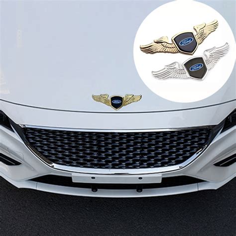 Modified Wings Car Front Hood Emblem Decals Metal Rear Trunk Badge