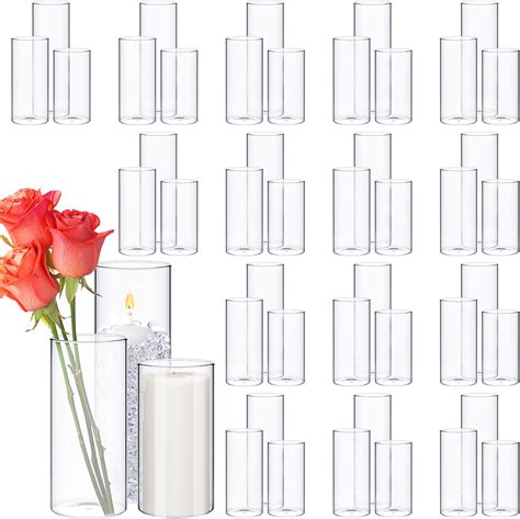 Amazon Sawysine Pieces Glass Cylinder Vases Glass Flowers Vase Clear Table Centerpieces