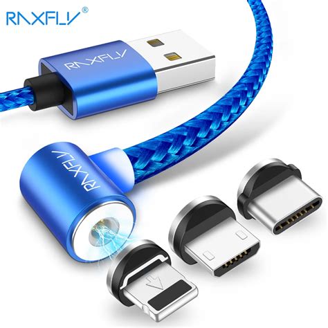 L TYPE Magnetic Charge Cable RAXFLY Micro USB Type C Cable For IPhone To USB Cord For IPhone