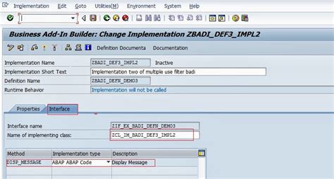 techsap classic badi with multiple use multiple implementation with
