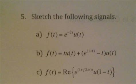 solved sketch the following signals a f t e 2t u t